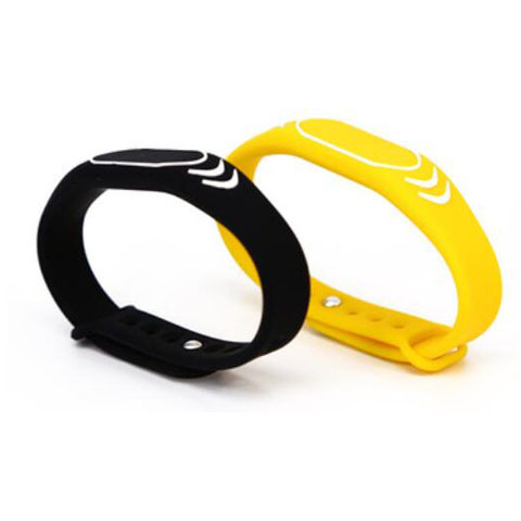 Adjustable NFC Cashless Payment Silicone Wristband black RFID Bracelet ...