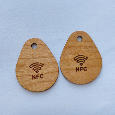 Customized size Bamboo Cherry key fobs RFID Mifare Key tags wood ...